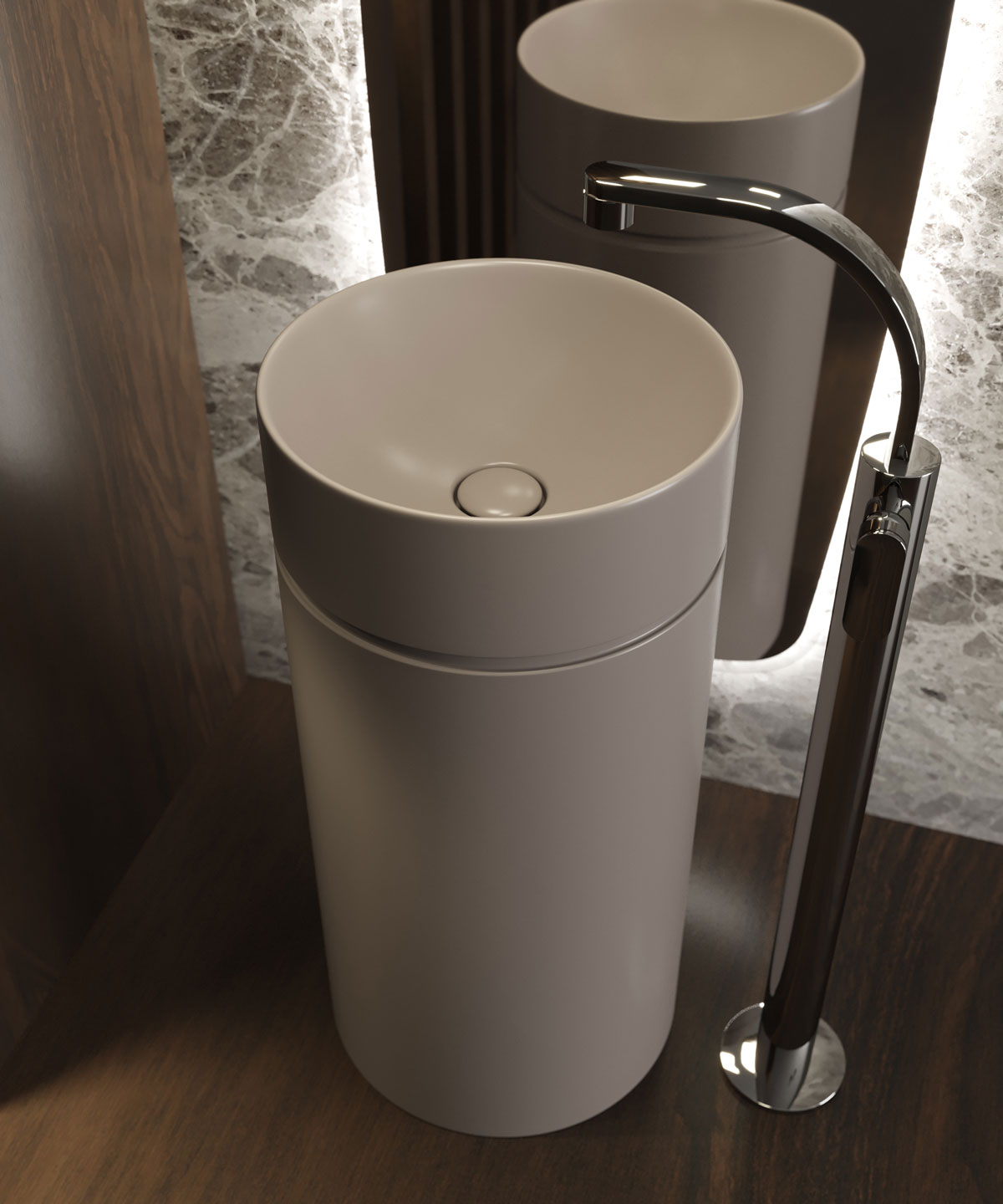 Basins without tap ledge MONOTWIN SLIM - Ceramica Flaminia